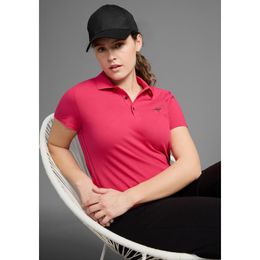 Kangaroos Damen Kangaroos Poloshirt Kurzarm, unifarben, Polokragen, aus Baumwolle, gro&szlig;e Gr&ouml;&szlig;en pink 48/50