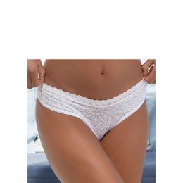 Vivance Damen Jazz-Pants-Slip aus Spitze mit Leo-Optik wei&szlig; 32/34