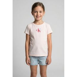 Calvin Klein Jeans M&auml;dchen T-Shirt &raquo;MICRO MONOGRAM TOP&laquo; Regular fit f&uuml;r Kinder rosa 10 (140)