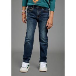 Kidsworld Jungen Kidsworld Straight-Jeans &raquo;Gerade Stretchjeans&laquo; Stretchjeans in authentischer Waschung 152, N-Gr