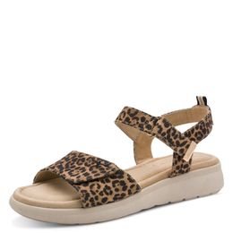 Tamaris Damen Riemchensandale Sommerschuh, Plateausandalette im angesagten Leo-Look 38
