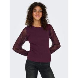 Only Damen Only Rundhalspullover &raquo;ONLPERRY LIFE LS MIX O-NECK KNT&laquo; lila S