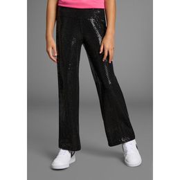 Bruno Banani Kinder Schlupfhose &raquo;Glitzernde Hose mit weitem Bein, f&uuml;r M&auml;dchen&laquo; F&uuml;r TEENS. Weite Pailletten-Hose schwarz 176, N-Gr