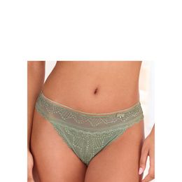 Lascana Damen Lascana String &raquo;Tiziana&laquo; mit anteilig recycelter Spitze gr&uuml;n 32/34