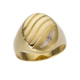 Firetti Herren Goldring &raquo;Schmuck Geschenk Gold 333 Herrenring Goldring&laquo; Made in Germany - mit Diamant wei&szlig; 21, 0,01 P2 = erkennbare Einschl&uuml;sse, 