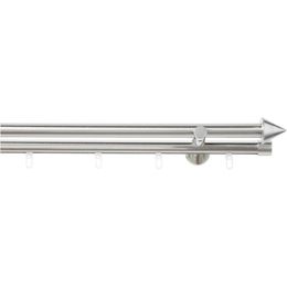 GOOD LIFE Kombi-Vorhangstange &raquo;Punta&laquo; &Oslash; 20 mm 2 l&auml;ufig-l&auml;ufig Fixma&szlig; silber Aluminium, Kunststoff, Metall B/L: 120cm &Oslash; 20mm, 2 l&auml;ufig