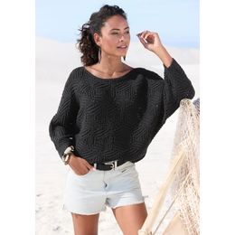 Lascana Fledermauspullover &raquo;mit aufwendigem Strickmuster, Lochstrickmuster&laquo; modischer Ajourpullover, Oversize-Pullover, Strickpullover, Fr&uuml;hling 