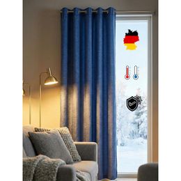 WIRTH Vorhang &raquo;Trondheim B&laquo; &Ouml;sen 1 Stk. tlg. blau Chenille, Polyacryl 160cm, &Ouml;sen, 172cm