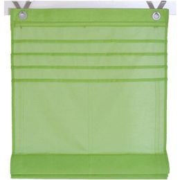 Kutti Raffrollo &raquo;Kessy Biese&laquo; mit Hakenaufh&auml;ngung ohne Bohren halbtransparent, Baumwolle, Polyester, Hakenaufh&auml;ngung gr&uuml;n Obermaterial: 65% Baumwolle, 35% 