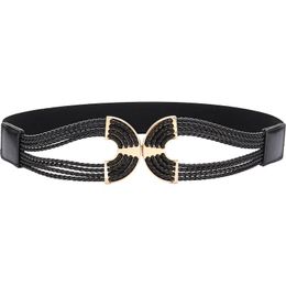 Lascana Damen Lascana Tailleng&uuml;rtel &raquo;Stretchg&uuml;rtel, Bauchg&uuml;rtel, Schmuckg&uuml;rtel, G&uuml;rtel f&uuml;r Kleid & Overall&laquo; mit dekorativer Schnalle und Shaping-