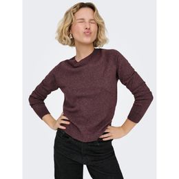 Only Damen Only Rundhalspullover &raquo;ONLRICA LIFE L/S PULLOVER KNT NOOS&laquo; Materialmix, regular fit braun XS