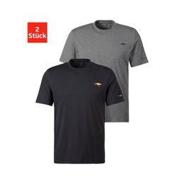 Kangaroos Herren Kangaroos T-Shirt 2er-Pack, mit Kangaroos Print auf der Brust grau S