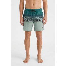 O`Neill O'neill Herren O'Neill Badeshorts &raquo;O'NEILL LOGO STRIPE 16'' SWIMSHORTS&laquo; mit Seiten- und Ges&auml;&szlig;taschen, superschnell trocknend, aus Polyester gr&uuml;n M (50