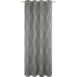 Adam Vorhang &raquo;Casket Valdelana Light&laquo; &Ouml;sen 1 Stk. tlg. aus 100% Bio-Baumwolle grau Jacquard, Baumwolle (Bio-Baumwolle) 145cm, &Ouml;sen, 145cm