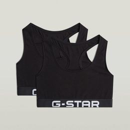G-Star Raw G-Star Damen G-STAR Bralette &raquo;DOLOMITE, RACERBACK BRALETTE&laquo; Packung, 2 mit Logobund, Slim Fit schwarz XXL, N-Gr