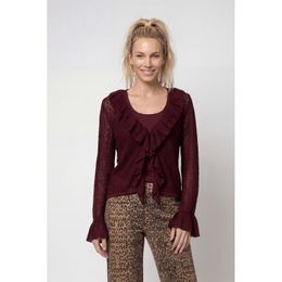 monari Damen Cardigan &raquo;Jacke Volants&laquo; Regular fit mit Volants rot 42