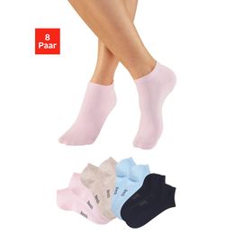 Bench. Herren Sneakersocken &raquo;Damensocken Logosocken klassisch mit Baumwolle&laquo; Packung, 8 Paar tlg. mit weicher Baumwolle rosa 35-38