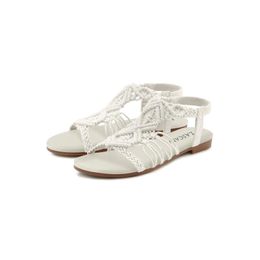 Lascana Damen Lascana Sandale &raquo;Sommerschuh&laquo; Sandalette, Sommerschuh mit elastischem Riemchen VEGAN beige 42