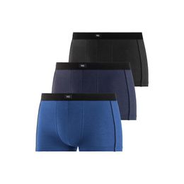 H.I.S. H.I.S Herren Hipster Packung, 3 Stk. knapp sitzende Boxershorts aus Baumwollmischung blau 7 (XL), 3 Stk.