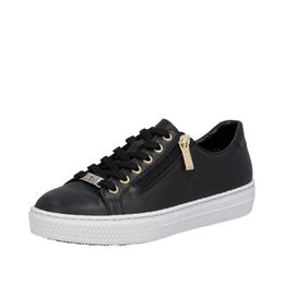 Rieker Damen Sneaker mit Memosoft-Innensohle, Freizeitschuh, Halbschuh, Schn&uuml;rschuh schwarz 37