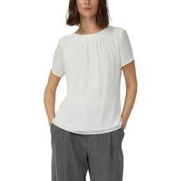 s.Oliver BLACK LABEL Damen s.Oliver BLACK LABEL Kurzarmbluse mir Raffung am Ausschnitt wei&szlig; 40
