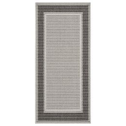 ANDIAMO Teppich &raquo;ARIZONA 2&laquo; rechteckig 5 mm H&ouml;he Flachgewebe, mit Bord&uuml;re, In- und Outdoor geeignet, wetterfest grau Kunstfaser B : 67cm 1 Stk., 5mm, L: 140cm