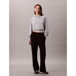 Calvin Klein Jeans Damen Sweathose elastischer Bund, gerade Passform, Bundfalte schwarz XS (36), N-Gr