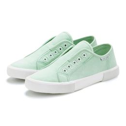 Lascana M&auml;dchen Lascana Sneaker &raquo;Slip-On-Sneaker,&laquo; Slipper, Halbschuh bequem zum Reinschl&uuml;pfen VEGAN gr&uuml;n 41