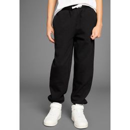 Kangaroos Jungen Kangaroos Sweathose &raquo;Joggingshose mit Logo-Stickerei&laquo; , l&auml;ssige Sweathose schwarz 128/134, N-Gr
