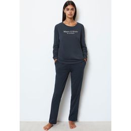Marc O'Polo Marc O'polo Damen Marc O'Polo Pyjamaoberteil &raquo;Mix & Match Cotton&laquo; Rundhalsausschnitt, Single Jersey, Baumwolle, lang&auml;rmelig, Regular Fit blau XL