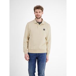Lerros Herren Lerros Langarm-Poloshirt &raquo;FELPA&laquo; Sweatshirt mit Knopfleiste wei&szlig; M