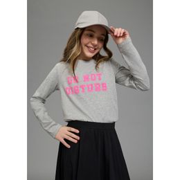 Kidsworld M&auml;dchen Kidsworld Langarmshirt &raquo;Cooler Spruch: DO NOT DISTURB! - Nicht st&ouml;ren!&laquo; modischer Stil, Langarm, bedruckte Optik mit Statements 176/