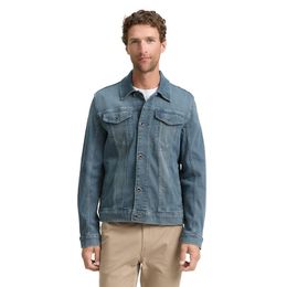 Tom Tailor Herren Tom Tailor Jeansjacke ohne Kapuze mit Knopfleiste und Stretch-Anteil blau L