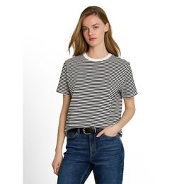 Tom Tailor Denim Damen Tom Tailor Denim T-Shirt mit Streifen Muster schwarz-wei&szlig; L