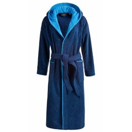 Egeria Unisex-Bademantel &raquo;Cairo, ideal f&uuml;r Sauna & Spa, Hotelbademantel, Morgenmantel&laquo; 1 Stk. mit Kapuze, Doubleface Optik blau Walkfrottee M L: 120cm