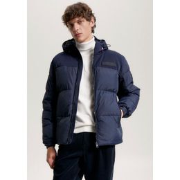Tommy Hilfiger Herren Steppjacke &raquo;NEW YORK HOODED JACKET&laquo; mit Kapuze hochgeschlossene Winterjacke, wasserabweisend, verstellbare &Auml;rmel blau 3XL