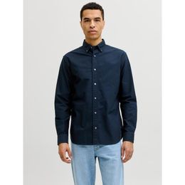 Jack & Jones Herren Langarmhemd &raquo;JPRBLUHARVEY OXFORD L/S SHIRT SN&laquo; Baumwolle, regular fit blau XS, N-Gr