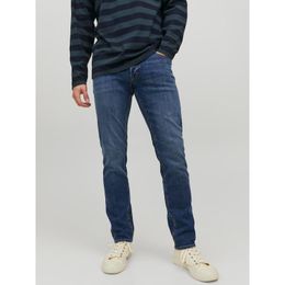 Jack & Jones Jack & Jones Herren Slim-fit-Jeans &raquo;JJIGLENN &ndash; Jeans mit Stretch und figurbetonter Silhouette&laquo; Used, modisch, slim fit, Denim/Jeans blau 31, L&auml;nge 34