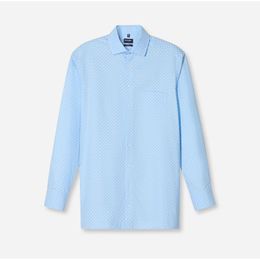 OLYMP Herren OLYMP Langarmhemd &raquo;Luxor modern fit&laquo; gemustert, Businesshemd, Global-Kentkragen, modern fit blau 41, N-Gr