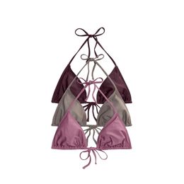 The Set Bikini Top female size M Grey / Dusky pink / Bordeaux