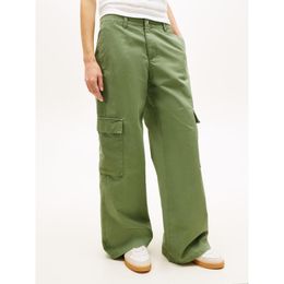Tommy Jeans Damen Cargohose &raquo;TJW LR WIDE STRAIGHT CARGO PANT&laquo; im Baumwoll-Mix, Low Rise 32, L&auml;nge 32