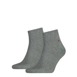 Tommy Hilfiger Herren Kurzsocken &raquo;TH MEN QUARTER 2P&laquo; 2 Paar, weicher, elastischer Rippenbund, klassisches Logo grau 39-42