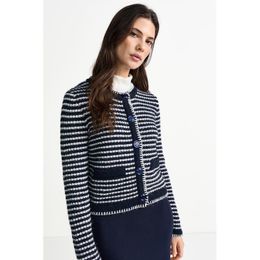 Richroyal Damen RICHROYAL Strickjacke gestreift, Rundhals, maritimer Look XS