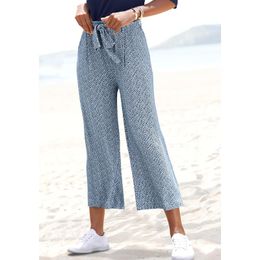 Lascana Damen Lascana Culotte &raquo;mit luftig-weitem Bein&laquo; leicht und elastisch, Jerseyhose, luftige Sommerhose, Schlupfhose blau 34, N-Gr