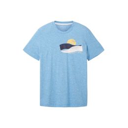 TOM TAILOR Shirt male size M Sky blue / Dark blue / Yellow / White