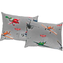 WIRTH Dekokissen &raquo;Planes Lima&laquo; Disney, Kissenh&uuml;lle ohne F&uuml;llung, 2 St&uuml;ck grau Polyester B/L: 40cm x 60cm, 2 Stk.
