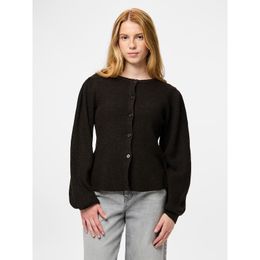 Pieces Damen Pieces Strickjacke &raquo;PCSILLY LS PUFF KNIT CARDIGAN NOOS BC&laquo; Materialmix braun L