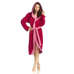 Vossen Bademantel &raquo;Poppy, ideal f&uuml;r Sauna & Spa, Hotelbademantel, Morgenmantel&laquo; 1 Stk. Doubleface Optik lila Microfaser-Walkfrottee XL L: 120cm