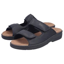 Rieker Herren Pantolette Sommerschuh, Hausschuh mit Klettverschl&uuml;sse schwarz 43