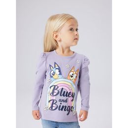 name it M&auml;dchen Langarmshirt &raquo;NMFJESSIE BLUEY LS TOP BOX NOOS SKY&laquo; lila 110